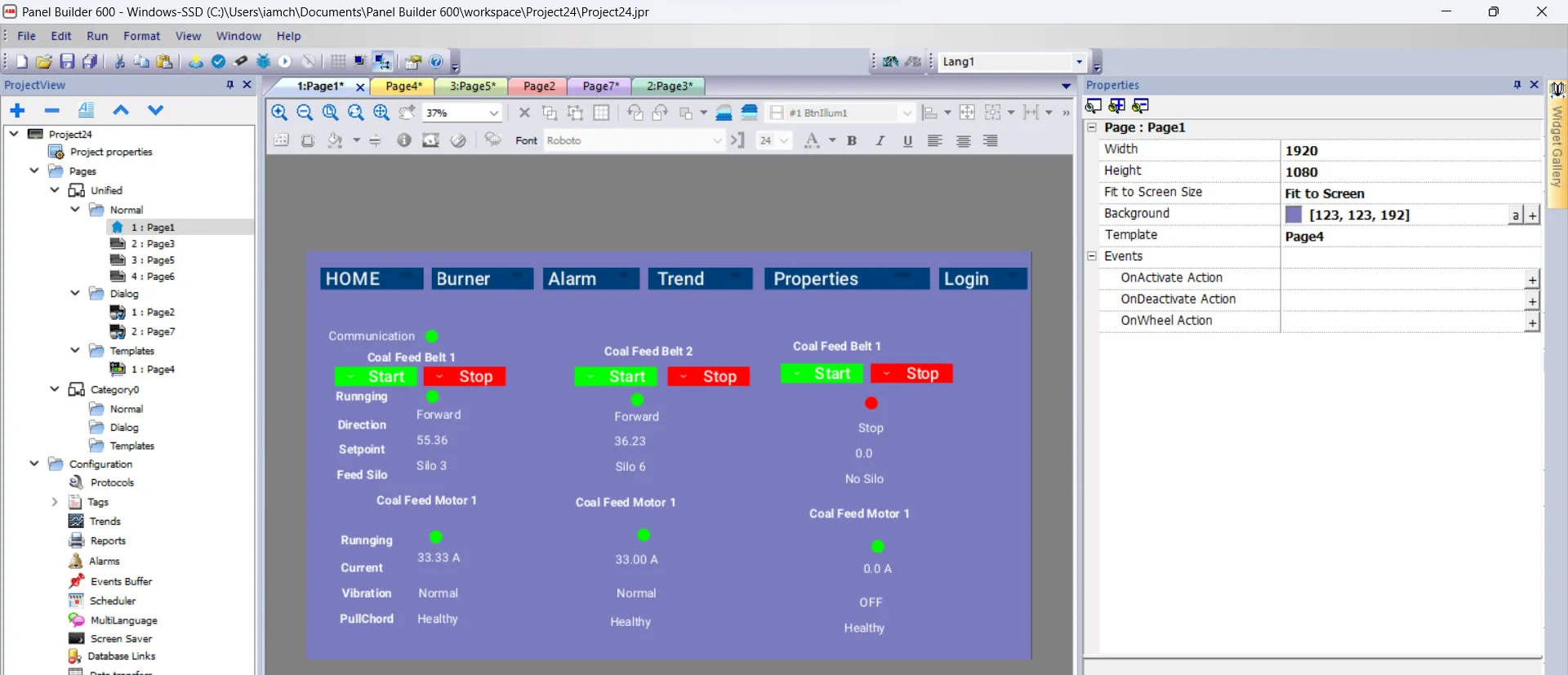 ABB HMI page visualization customization and properties setup with abb ...