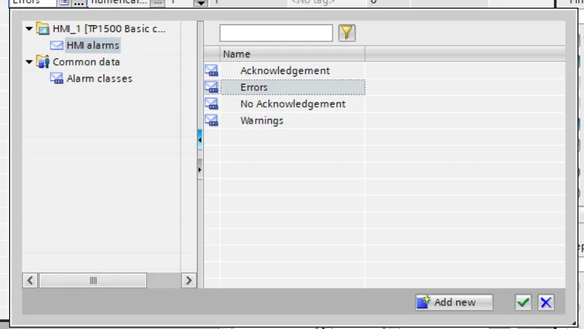 Alarm configuration and setting for Siemens HMI in Siemens TIA portal wincc
