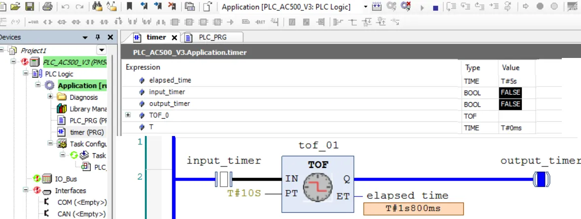 ABB PLC Timer : TON, TOF and TP