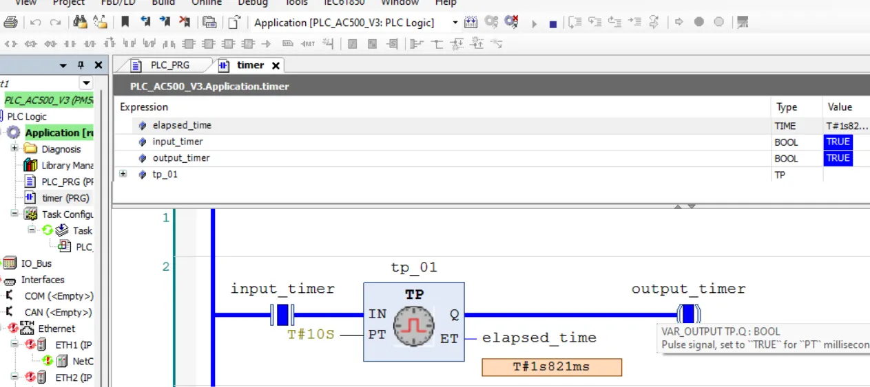 ABB PLC Timer : TON, TOF and TP