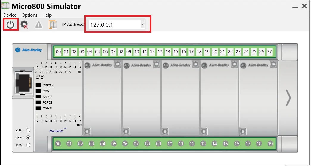 Connected Components Workbench PLC Simulator