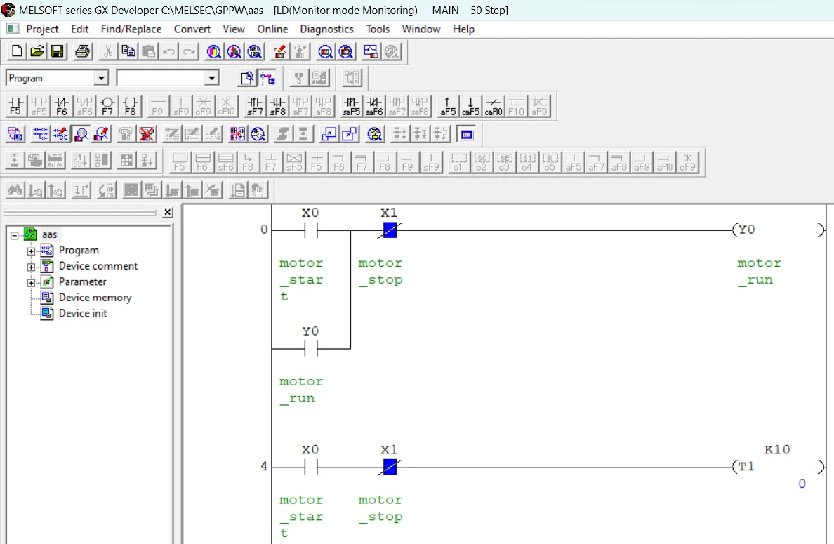Mitsubishi GX Developer PLC software