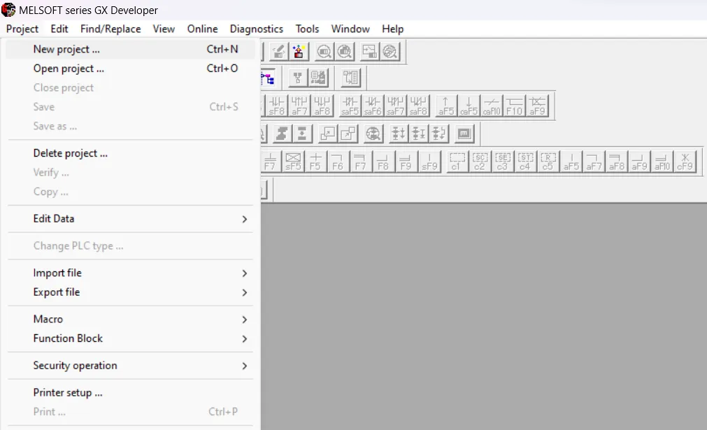Mitsubishi GX Developer PLC software