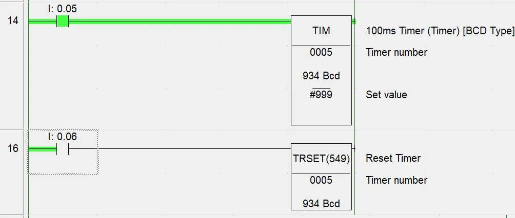 Omron PLC Timer Programming Instructions