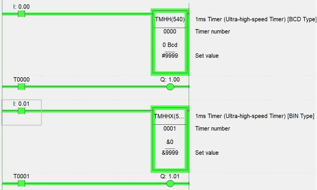 Omron PLC Timer Programming Instructions