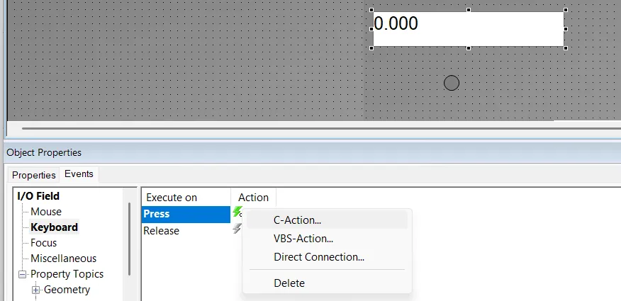 what is wincc scada Events and Actions – Detect and Handle User Input